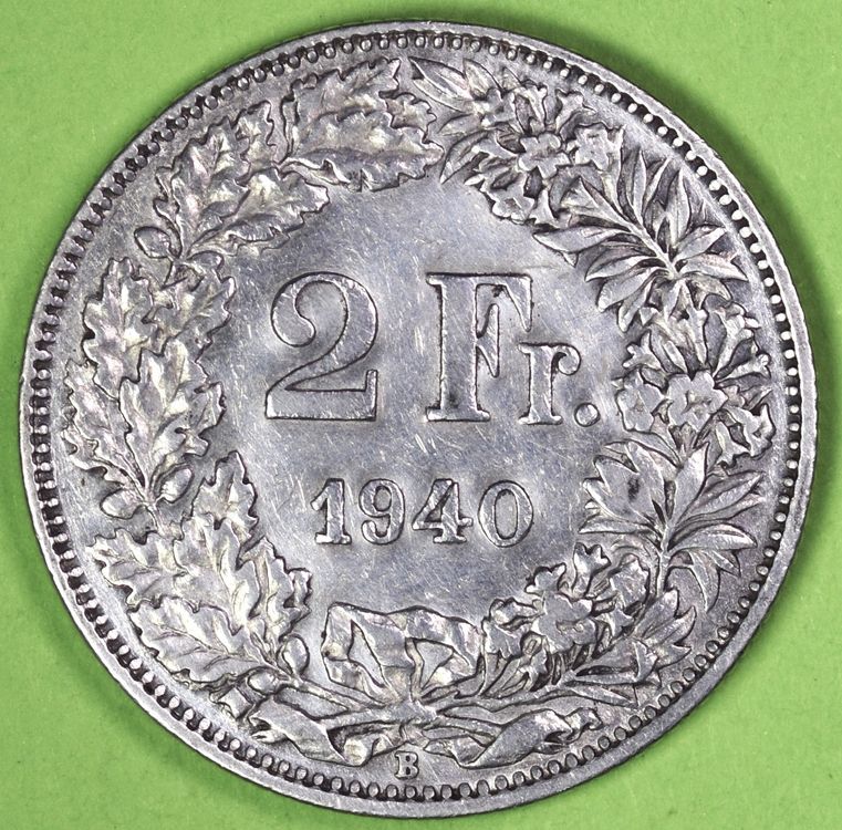 1940 / FR. 2.00 - MÜNZE, natürlich noch in SILBER ! (Gebraucht) in Luzern für CHF 6.5 – mit ...