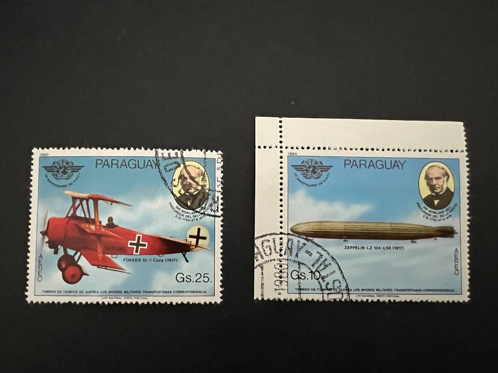 Paraguay 1980 Zeppelin und Fokker 2 Marken gestempelt (B922) (Gebraucht ...
