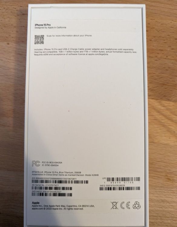Apple iPhone 15 Pro – 256 GB – Titanblau (entsperrt) (Neu und ...