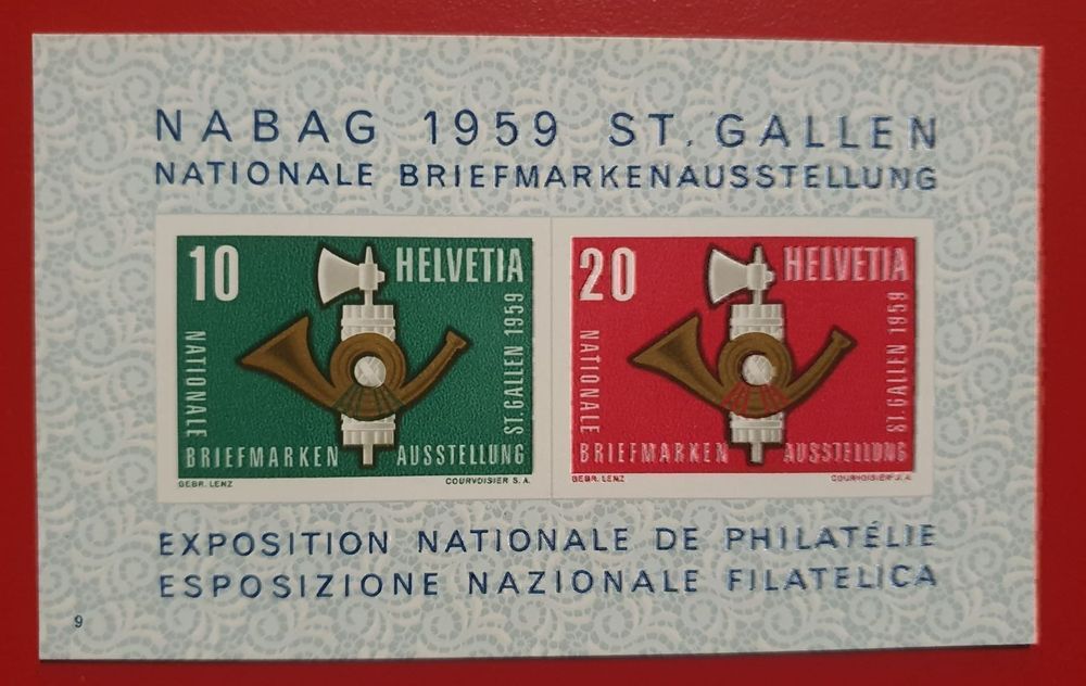 NABAG BLOCK ST GALLEN 1959** BLOCKNUMMER KANN ABWEICHEN (Neu (gemäss ...