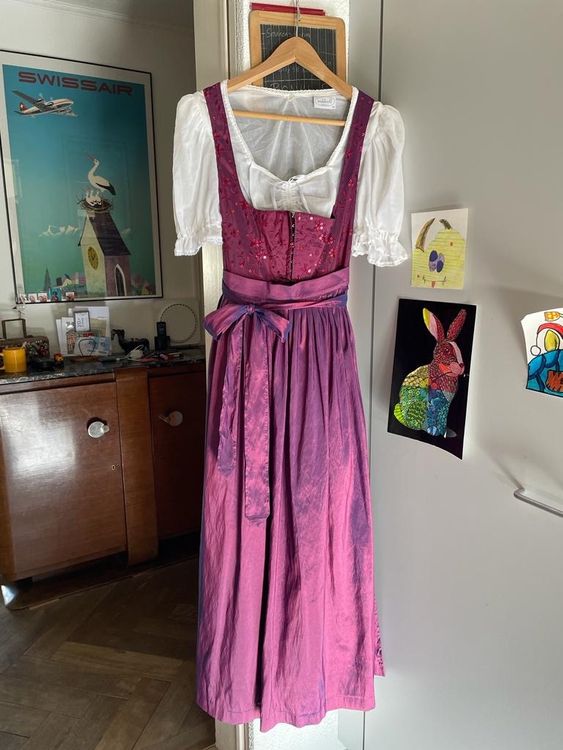 Festliches Dirndl Bordeaux/Violett lang Grösse 38 (Gebraucht) in Zürich ...