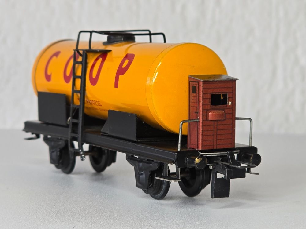 Trix Express, Zisternenwagen, COOP, gelb, Blech, alt (Gebraucht) in ...