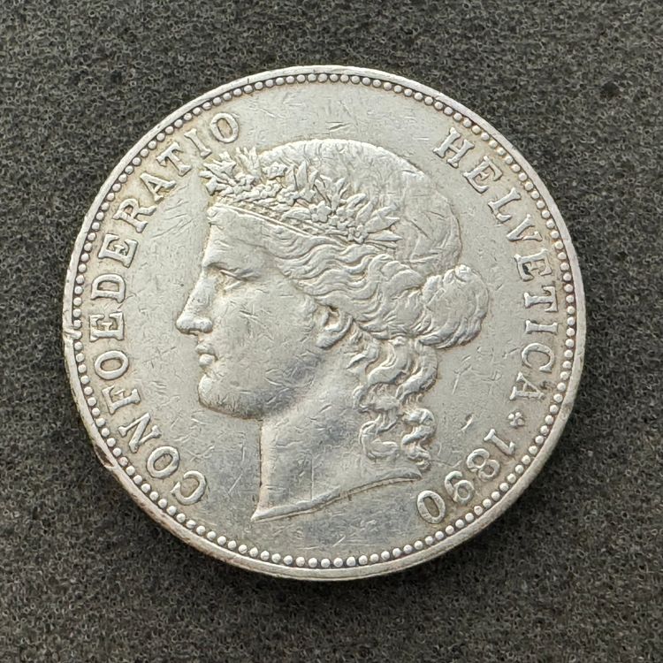 5 Franken Schweiz Silber Frauenkopf 1890 | Kaufen auf Ricardo