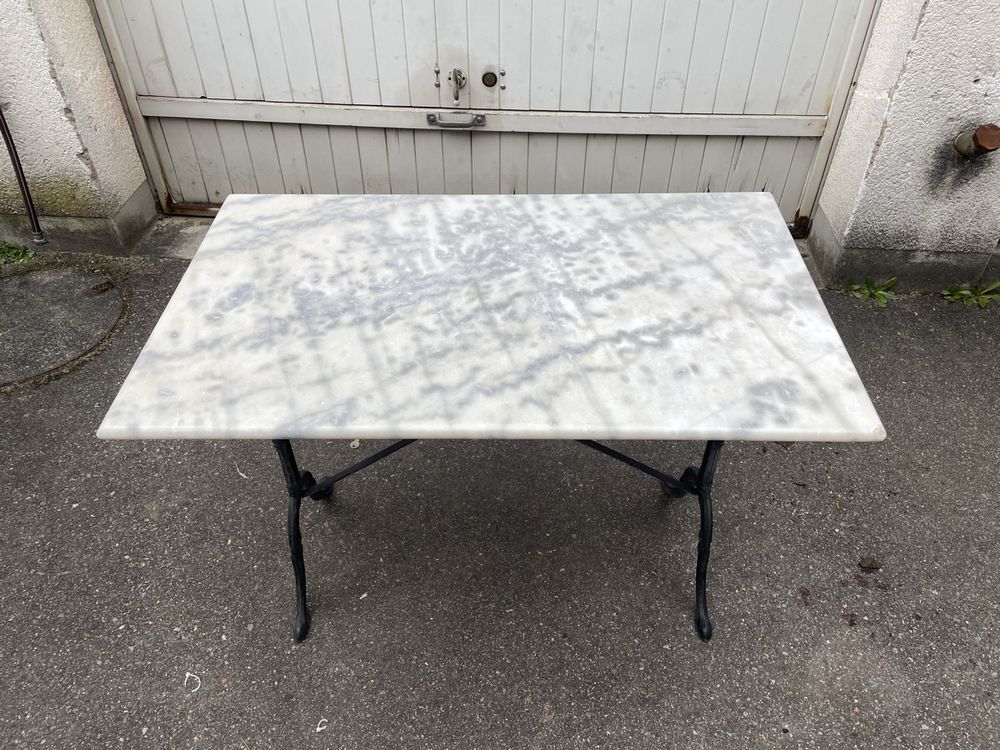 Art Deco Marmor Gartentisch mit Gusseisenfüssen | Kaufen auf Ricardo