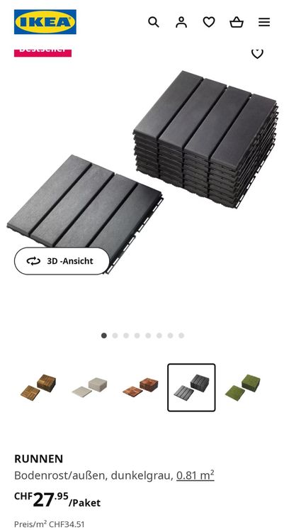 Balkonplatten Ikea 3m2 | Kaufen auf Ricardo