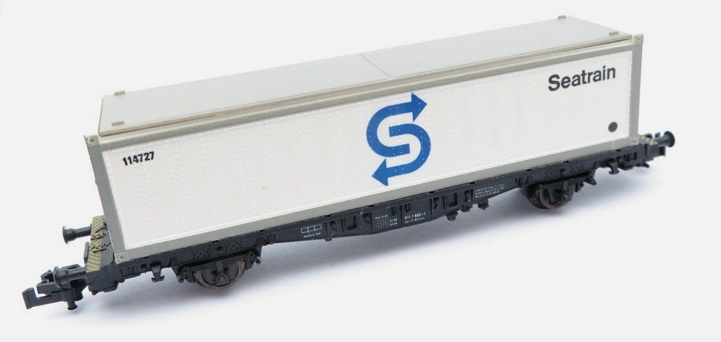 Fleischmann Spur N 2achs. Flachwagen Container "Seatrain" (Gebraucht ...