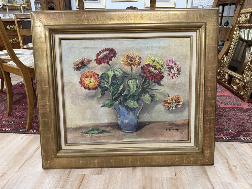 Prächtiges älteres Blumenstilleben-Ölgemälde, Charles Sodeur (Gebraucht ...