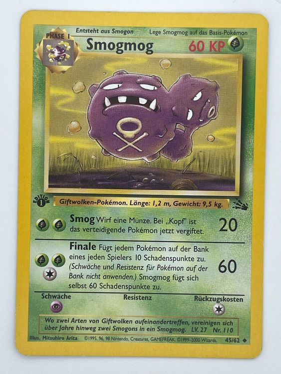 Smogmog 45/62 Pokémon Fossil 1.Edition (Neu (gemäss Beschreibung)) in ...