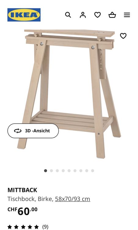 IKEA Mittback Tischbock (1 Set = 2 Böcke) | Kaufen auf Ricardo