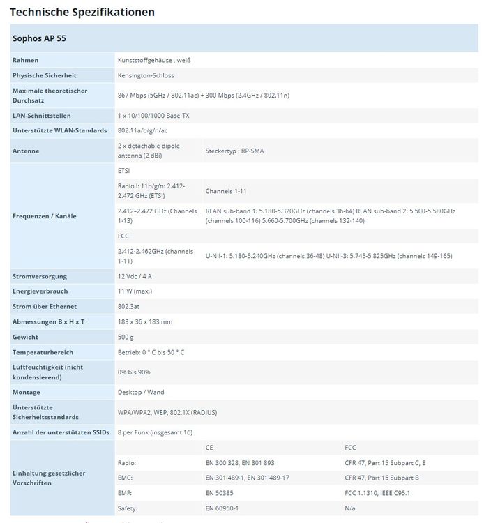 Sophos Access Point AP55 (Gebraucht) in Emmetten für CHF 50 – mit ...