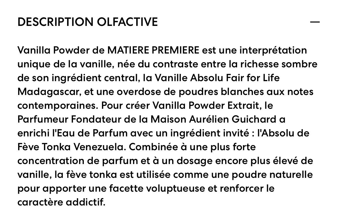 Extrait de parfum Vanilla Powder Matière Première 4ml (D'occasion) à ...