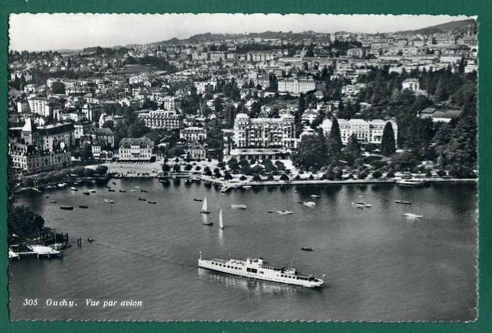 Lausanne-Ouchy, Vue par avion, 1955 (Gebraucht) in Sargans für CHF 1 – mit Lieferung auf Ricardo ...