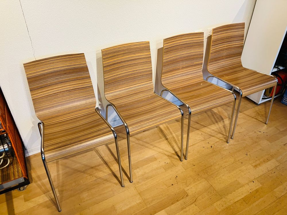 4 Stk. Designer Stuhl Calligaris Zebra von Emilio Nanni (Gebraucht) in ...