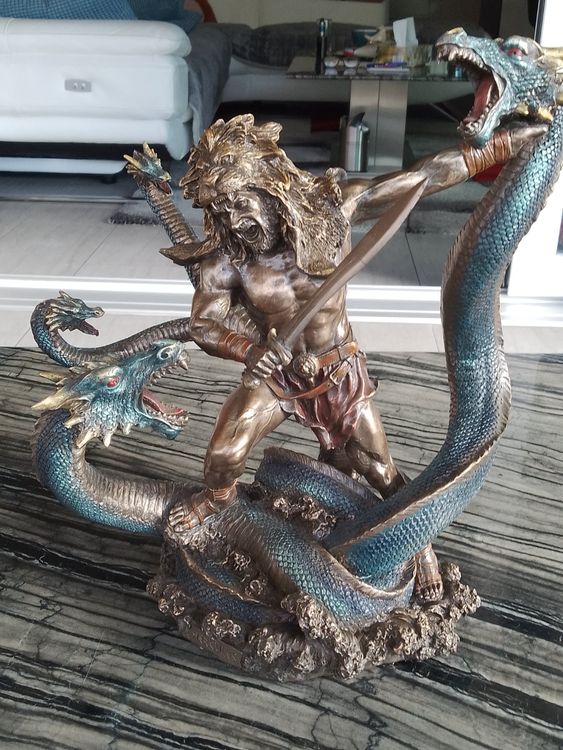 Herkules Statue, bronziert, Kampf mit der Hydra, neuwertig (Gebraucht ...