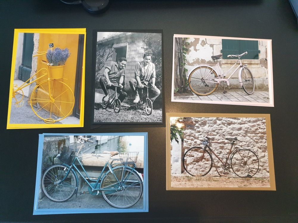 5 Karten / Motiv: Fahrrad (handgemacht) (Neu (gemäss Beschreibung)) in Zumikon für CHF 5 – mit ...