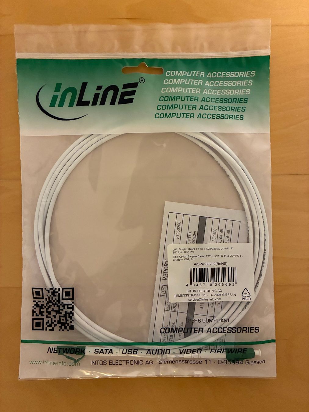 inLine Fiber Optical Simplex Cable (2m) (Neu und originalverpackt) in ...