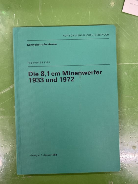 Reglement Die 8.1cm Minenwerfer 1933/1972 Komplett Armee (Gebraucht) in ...