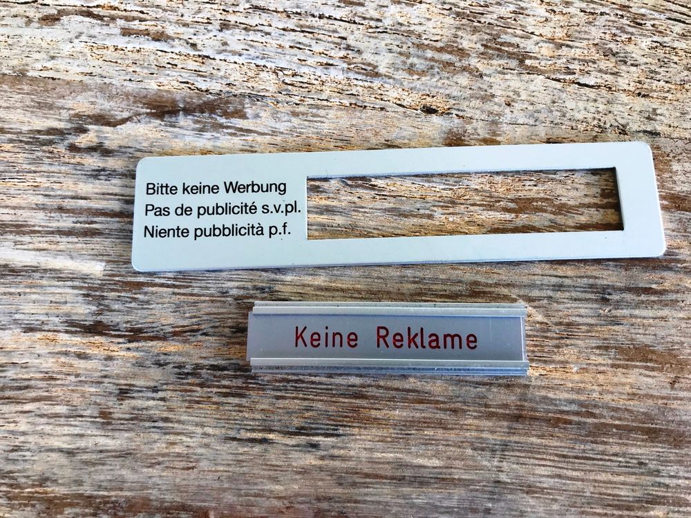 Keine Werbung, keine Reklame Briefkastenschilder (Gebraucht) in ...