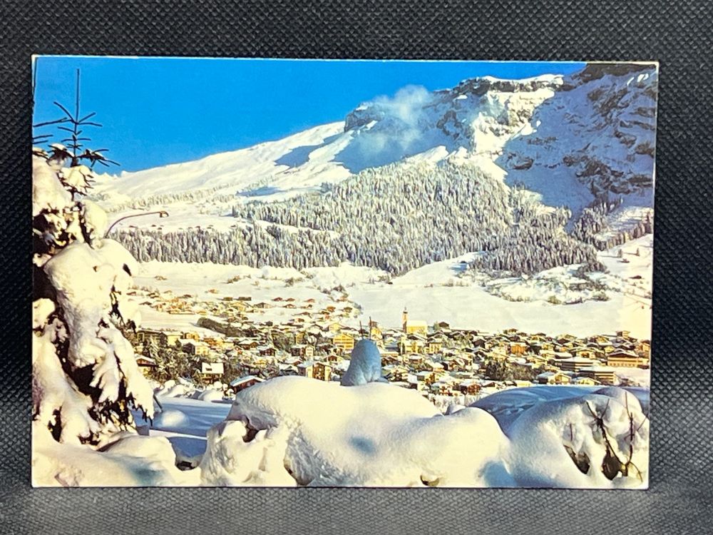 Flims-Dorf gegen das Skigebiet von Foppa und Cassons | Kaufen auf Ricardo