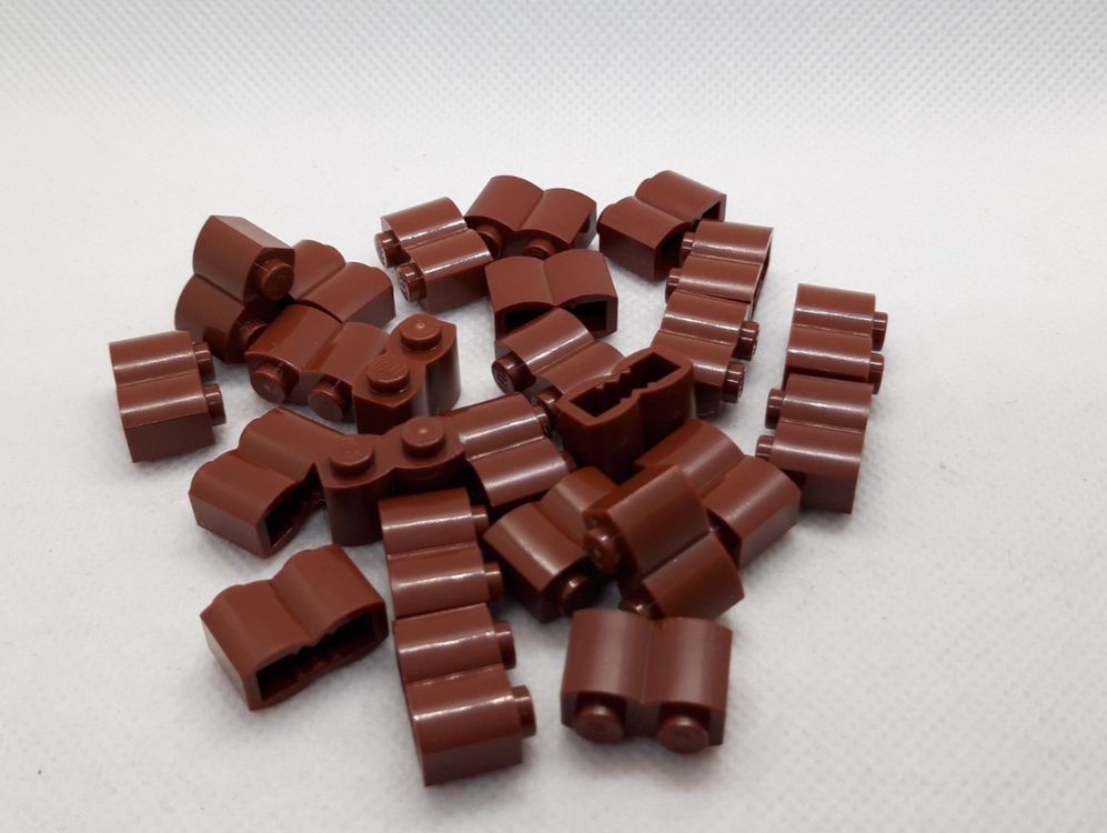 Lego 25 Stk. Palisade Brick 1x2 reddish brown (new) (Neu und ...
