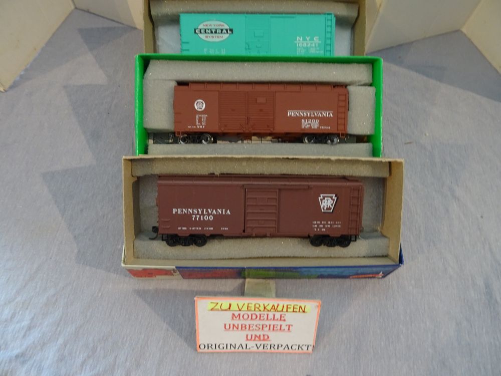 1 ROUNDH. PENNSY./1 BOWSER PENNSY/1 N.Y.C.40`BOX CAR EX KIT (Neu und ...