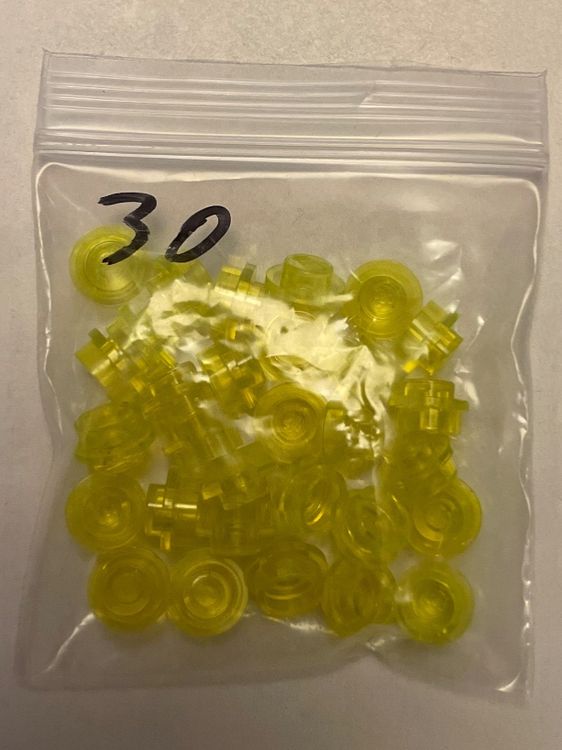 Lego 30 x Plate, Round 1 x 1 - Part 4073 | Kaufen auf Ricardo