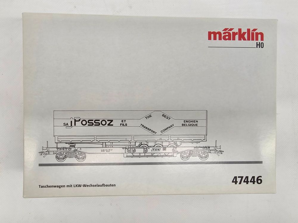 N47 MÄRKLIN 47446 Taschenwagen mit LKW-Wechselaufbauten (Gebraucht) in ...