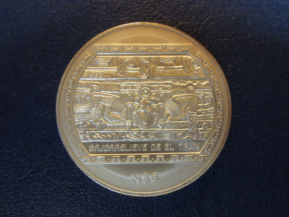 Mexico 5 Pesos 1993 Azteken Relief 1 UZ. 999 Silber Stgl. (Neu und originalverpackt) in ...
