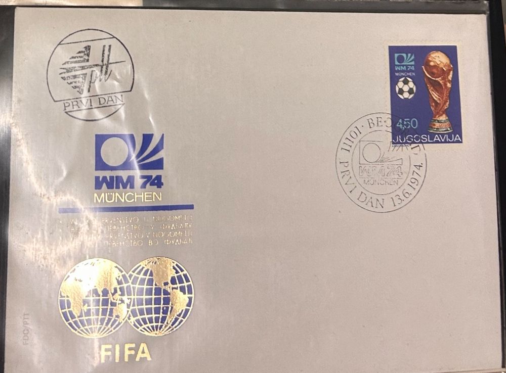 FDC Fussball WM 1974 München Jugoslawien Briefmarke (Gebraucht) in ...