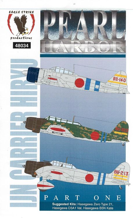 Decals für A6M2 Zero + D3A1 Val + B5N Kate 1/48 (Neu und ...