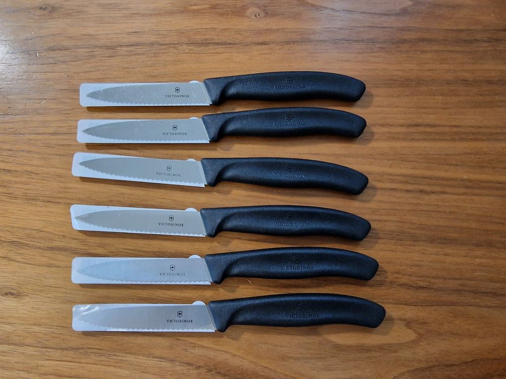 Victorinox Gemüsemesser 8cm mit Wellenschliff, 6 Messer (Neu und ...