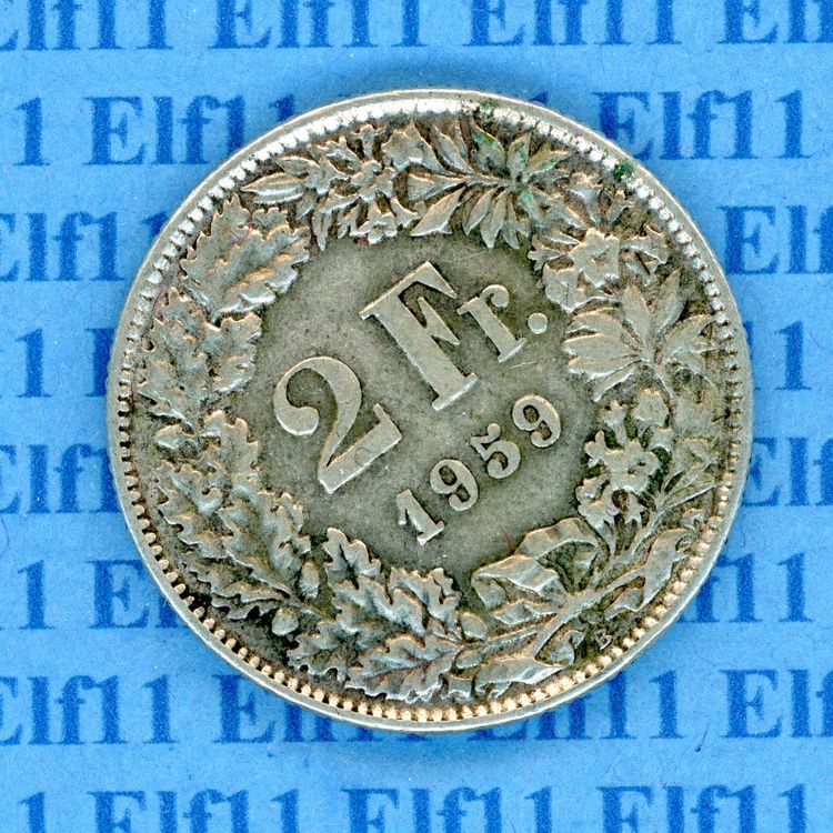 CHF___2.00 1959 ss-vz 2 Franken (Gebraucht) in Widnau für CHF 8 – mit Lieferung auf Ricardo kaufen