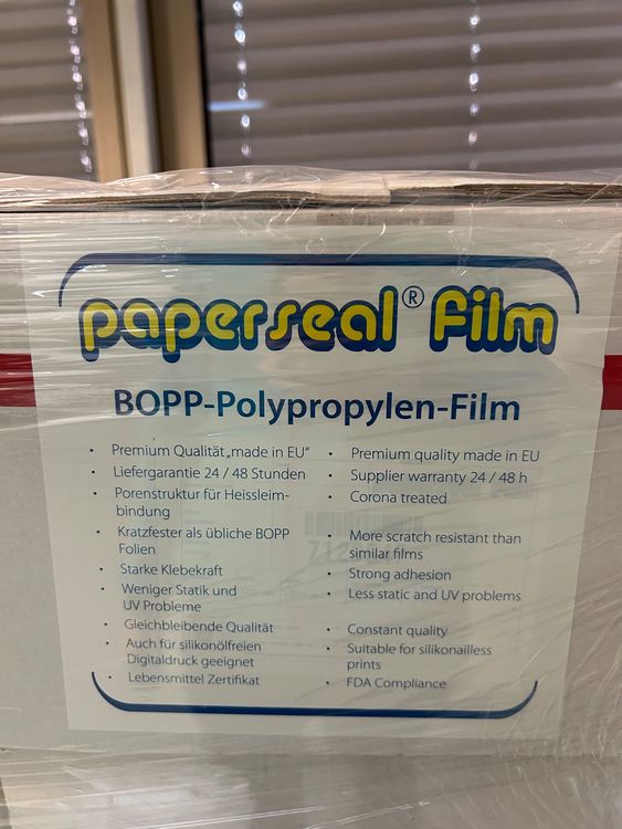 Laminierrollen Paperseal BOPP (Neu und originalverpackt) in Aarburg für CHF 50 – nur Abholung ...