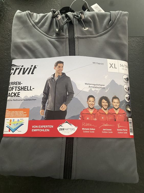 Crivit Herren Softshell Jacke XL Grau Neu mit Etikett! | Kaufen auf Ricardo