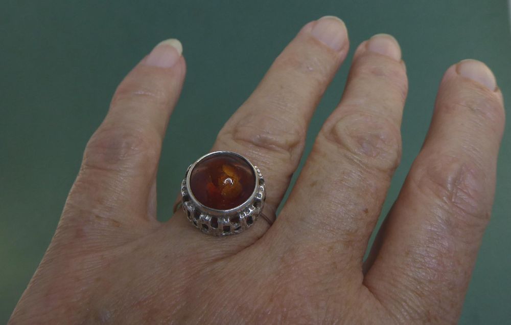 Ring 835 Silber mit Bernstein vor 1939 (Gebraucht) in Muri AG für CHF ...