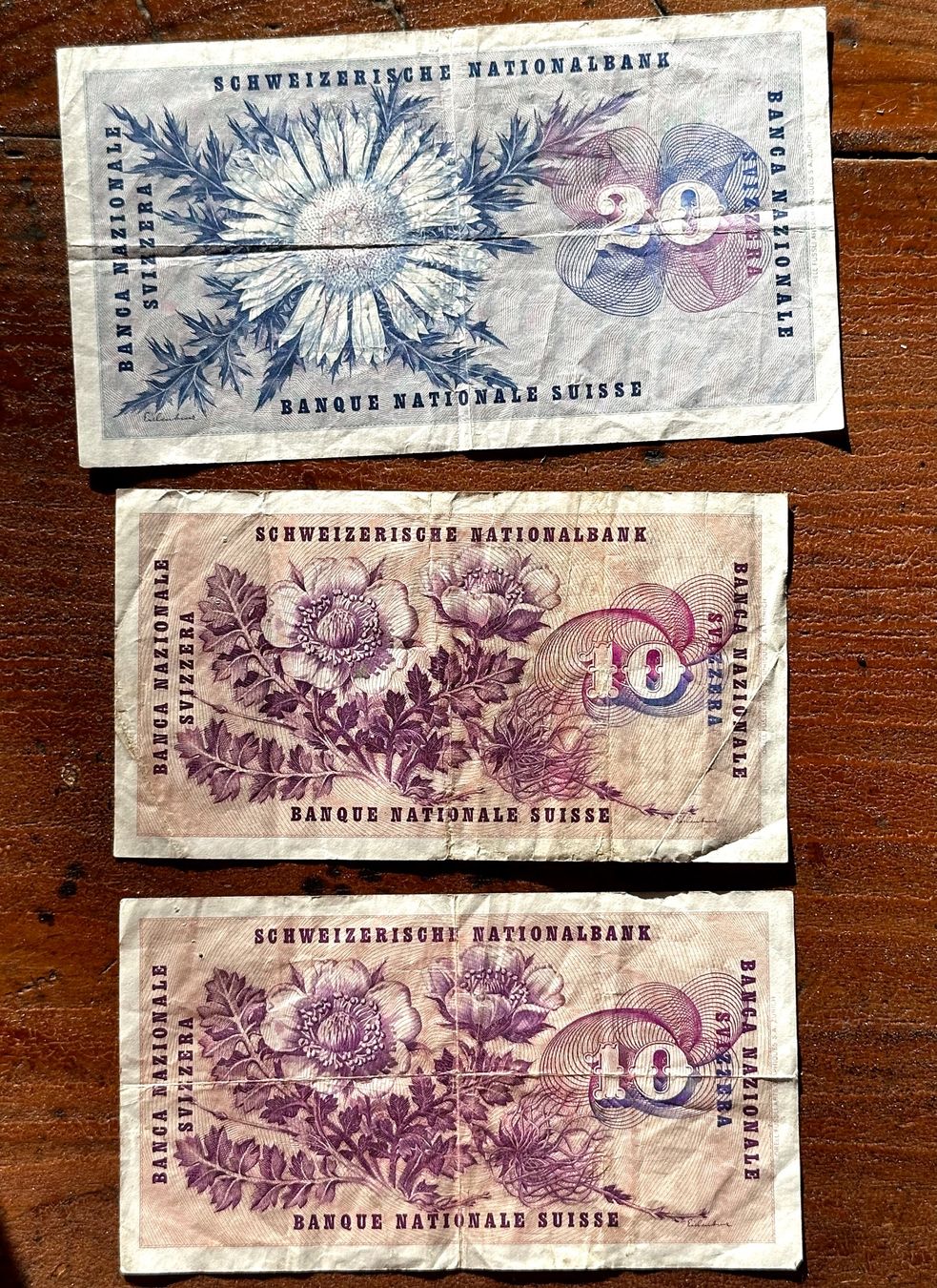 3 alte Noten, 10er 1968 und 1970 und 20 er Note 1961 ab 1.- (Gebraucht ...