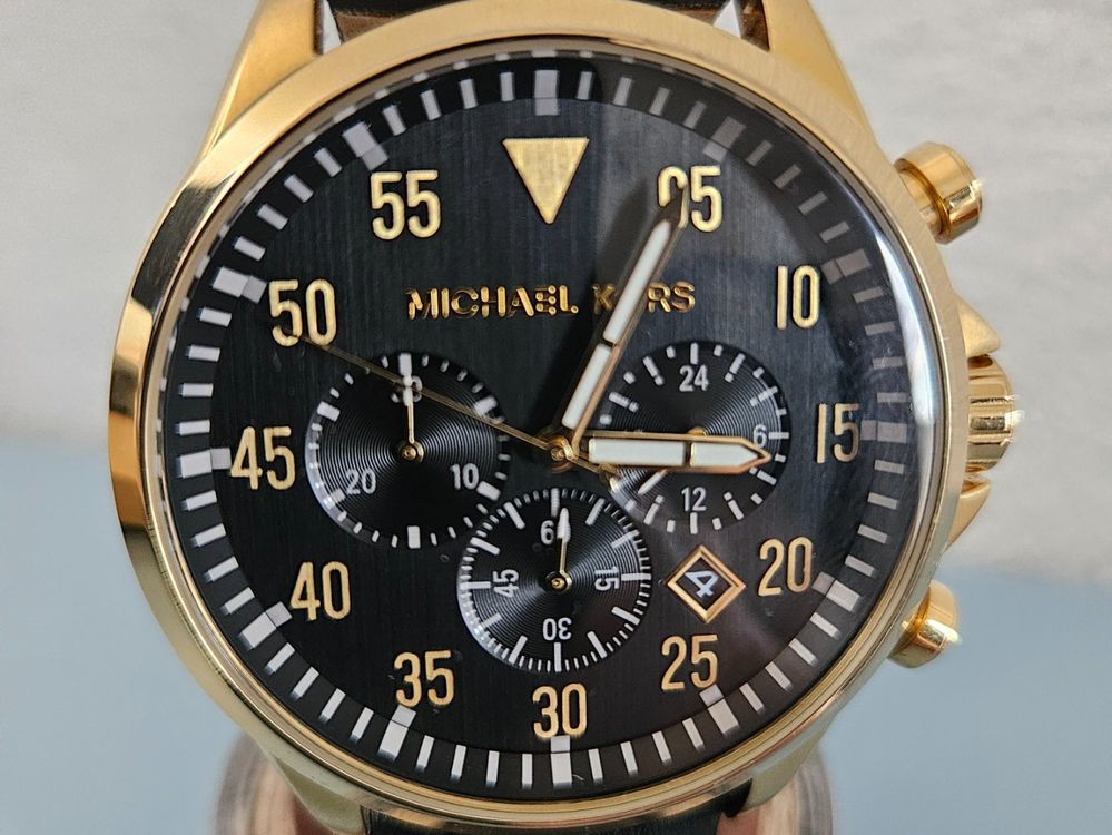 Goldene Michael Kors Gage Chronograph 45mm - Rarität! | Kaufen auf Ricardo