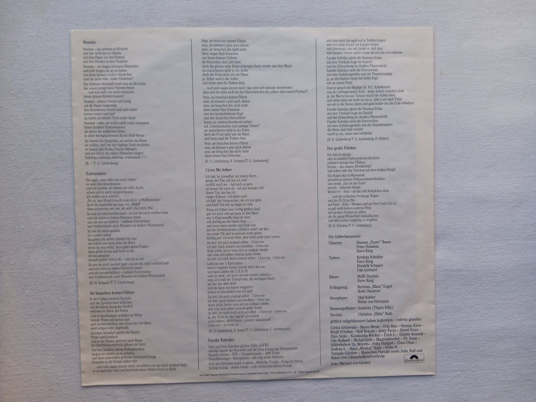 LP Udo Lindenberg, Götterhämmerung, Polydor, Stereo 817214-1 (Gebraucht ...