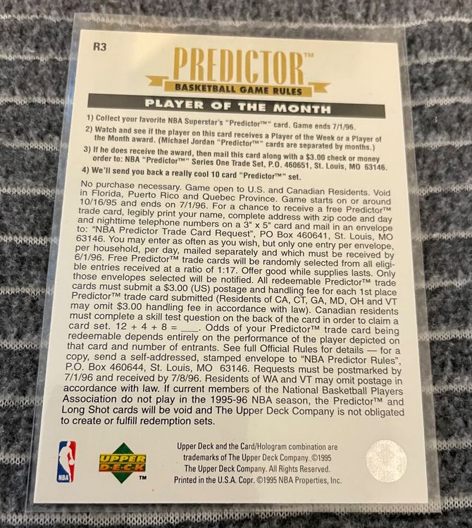 NBA Michael Jordan Predictor Card (Neu (gemäss Beschreibung)) in ...