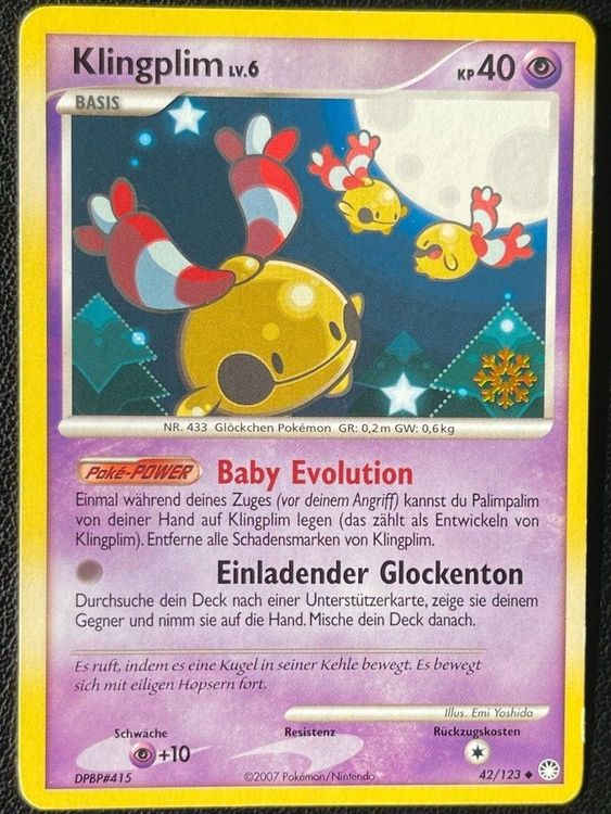 Klingplim 42/123 Pokémon Snowflake Calendar Promo (Neu (gemäss ...
