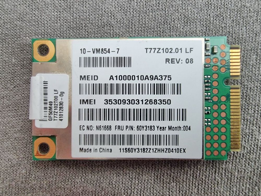 LENOVO ThinkPad Gobi 2000 3G GPS WWAN UMTS MODUL 60Y3263 | Kaufen auf ...