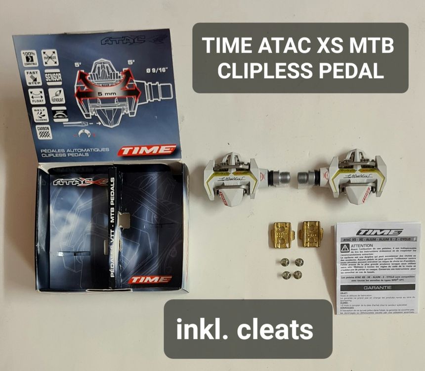 TIME ATAC XS MTB CLIPLESS Pedalset + Cleats TOP!! NEU! NOS! (Neu ...