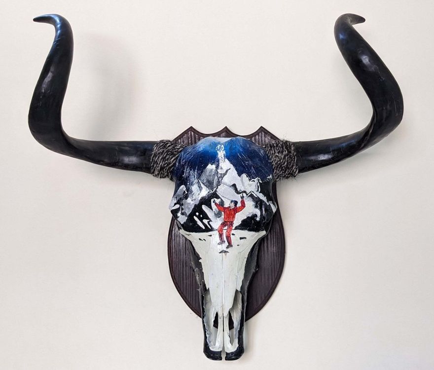 Real Hand-Carved Yak Skull with Big Horns Western Wall Art | Kaufen auf ...