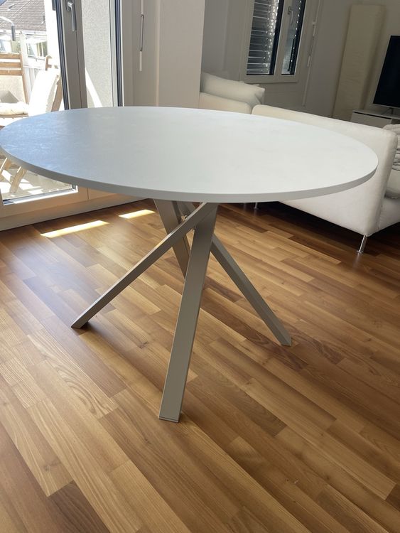 Round dining table (white) - Mariedamm 105cm | Kaufen auf Ricardo