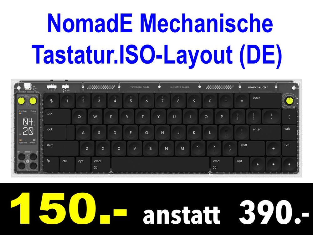 🔴 Tastatur NomadE ISO-Layout (DE) WorkLouder /254X (Neu und ...
