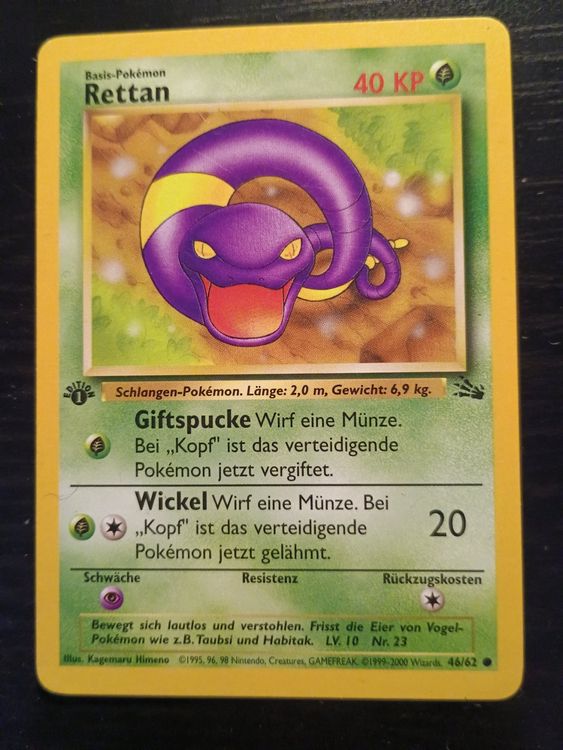 Pokémon - Rettan (First edition) - fossil (Gebraucht) in Basel für CHF ...