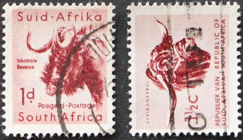 2 Suid-Afrika Briefmarken 1d 1/2C (Gebraucht) in Chiasso für CHF 1 ...