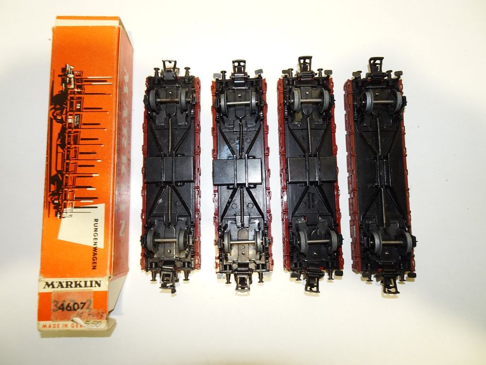 4 Märklin Güterwagen Niederbordwagen DB HO 4607 (Gebraucht) in Luzern ...