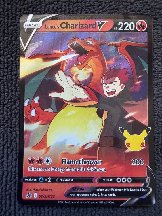 Pokemon Lance's Charizard V SWSH133 Celebrations Promo ENG | Kaufen auf ...