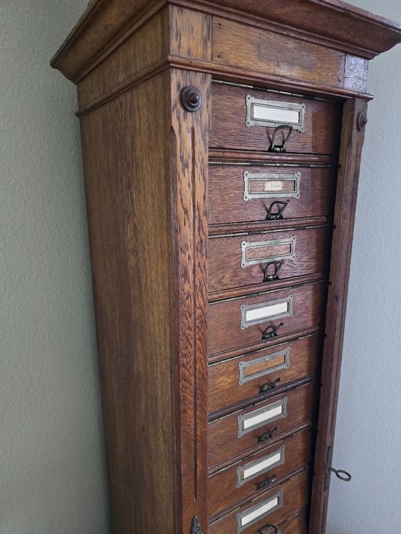 Antiker Schubladenstock / Aktenschrank 14 Fächer Holz RAR | Kaufen auf Ricardo